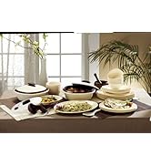 Signoraware Plastic Dinner Set, 46-Pieces, Maroon : Amazon.in: Home ...