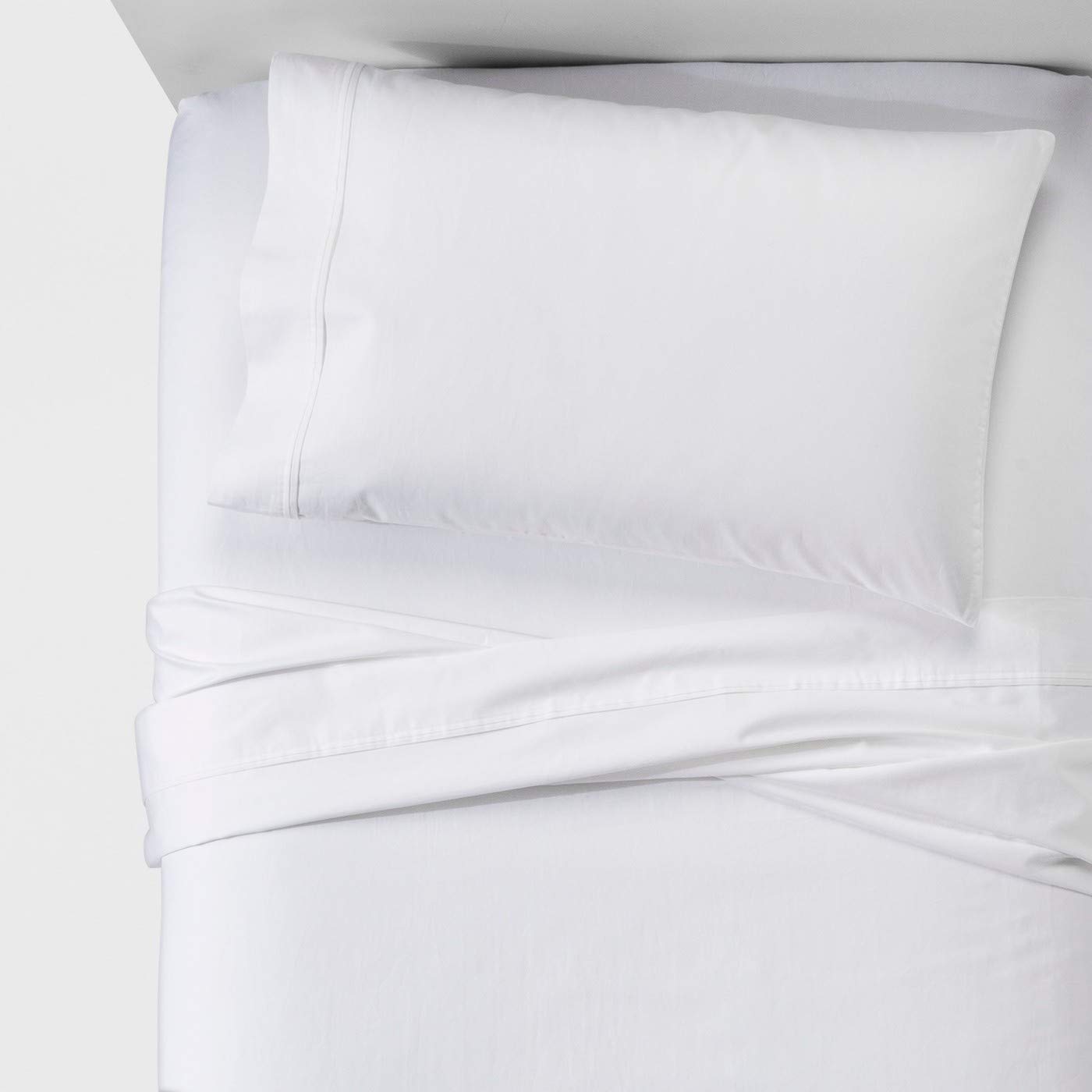 Buy Threshold Performance Queen White Sheet Set Solids 400 Thread Count ...
