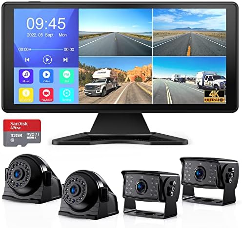Amazon.com: Fookoo 4K RV Backup Camera System, 10.36" Touch Screen ...