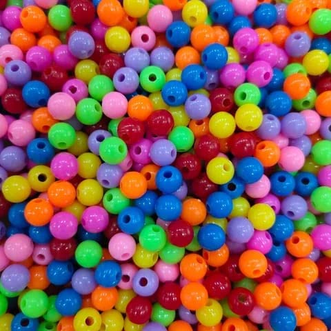 ZILZON® Multicolor Plastic Round Beads for Beading, Jewellery Making ...