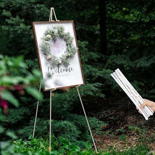 168cm/66″ White Easel Stand, Foldable High Easel Stand for Display ...