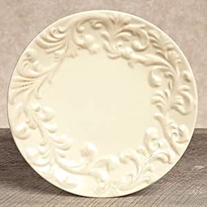 Amazon.com | GG Collection Ceramic Cream Dinner Plates (4): Dinner Plates