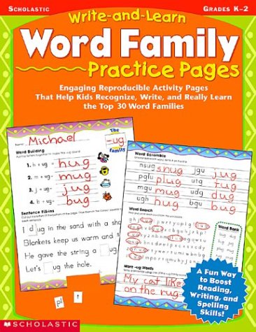 Amazon.com: Write-and-learn Word Family Practice Pages: Engaging ...