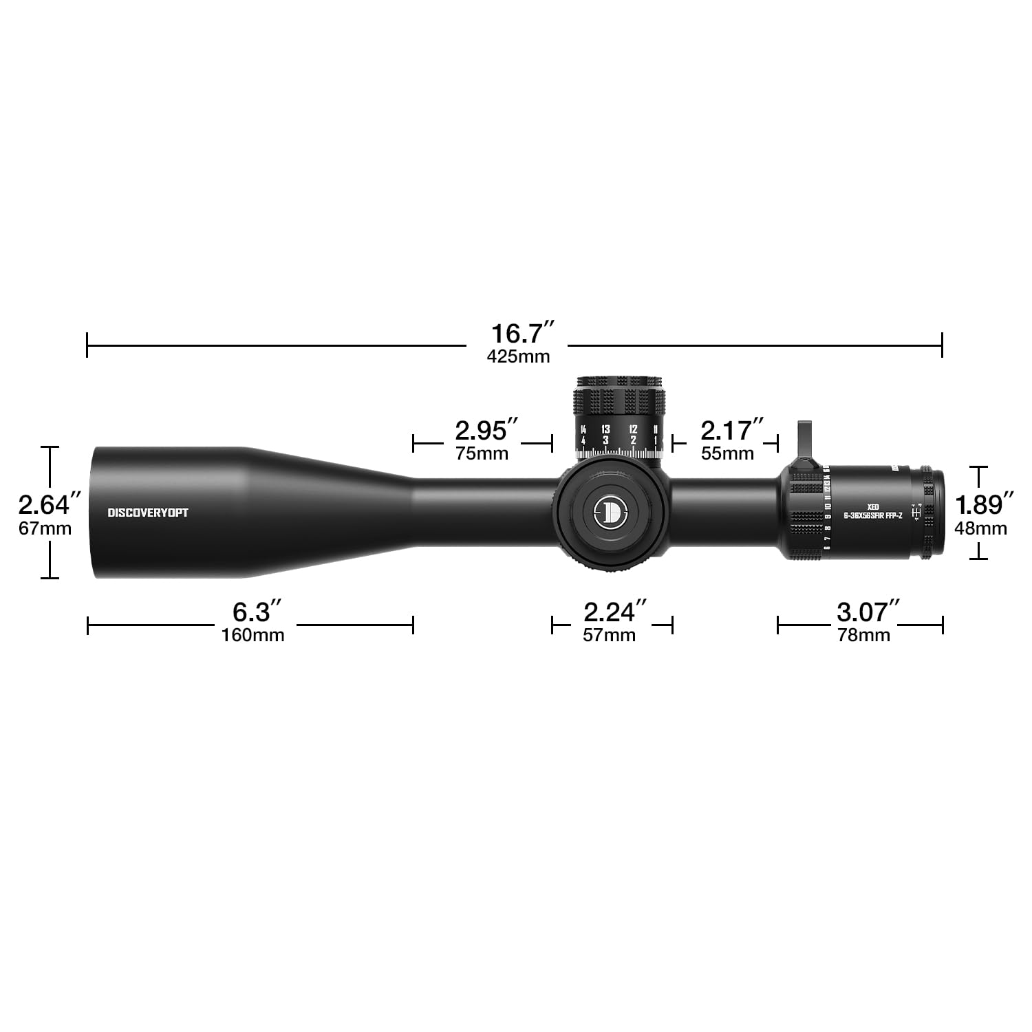 Snapklik.com : DISCOVERYOPT XED 6-36x56mm PRS Rifle Scope FFP 0.1 MRAD ...