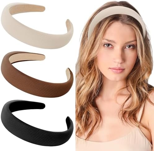 Amazon.com : Araluky 3 Pcs Padded Headbands for Women Girls Soft ...