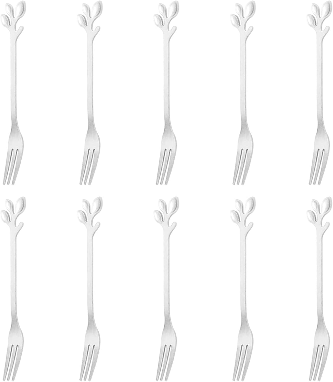 Amazon.com: Mini Forks for Appetizer Stainless Fork Silver Leaf ...