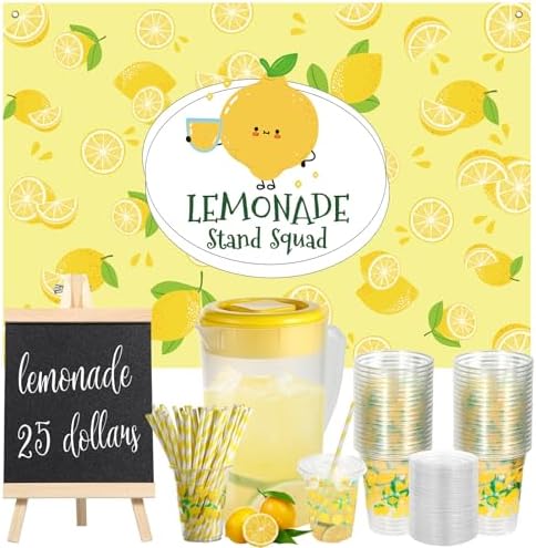 Amazon.com: CIEOVO Lemonade Stand Supplies Set, 50 Pcs Lemonade Party ...