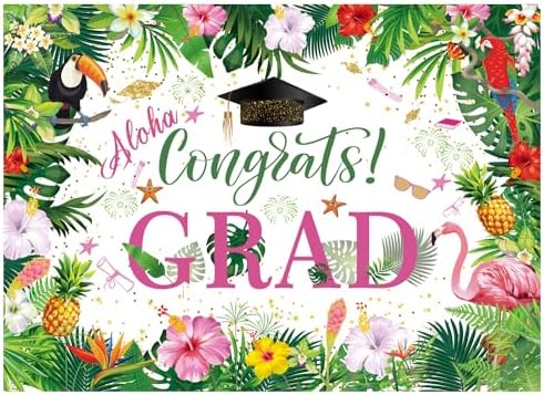 Amazon.com : DHXXSC 7X5FT Hawaiian Luau Graduation Party Decorations ...