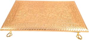 Amazon.com: Puja Chowki Bajot | Wooden Brass Patla Chauki - for Puja ...