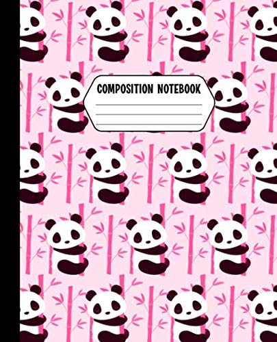 Composition Notebook: Cute Pink Kawaii Panda Composition Book for Girls ...