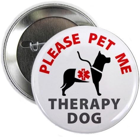 Amazon.com: PLEASE PET ME THERAPY DOG Alert 2.25 Pinback Button Badge ...
