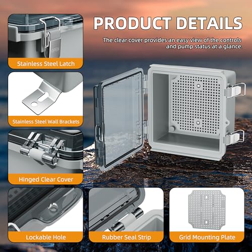 Snapklik.com : 6x6x4 Outdoor Electrical Box Weatherproof Junction Box ...