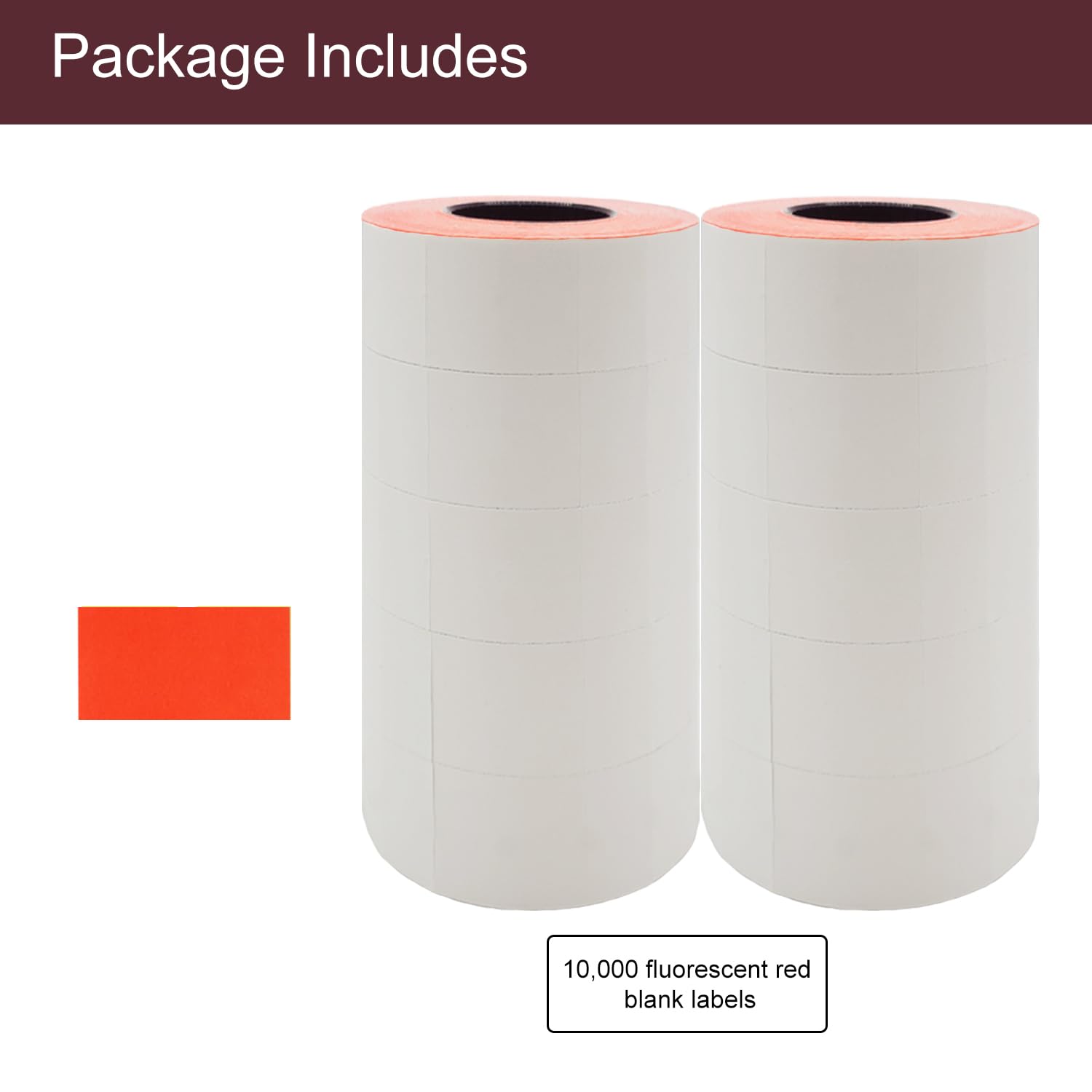 Snapklik.com : 2 Line Blank Labels - 10,000 Fluorescent Red Blank Price ...