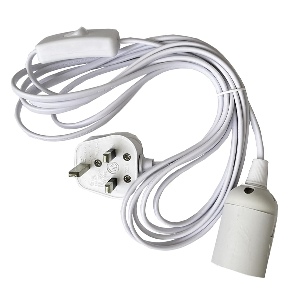 E27 Pendant Light Ceiling Lighting Fitting 4M, E27 Lamp Holder with ...