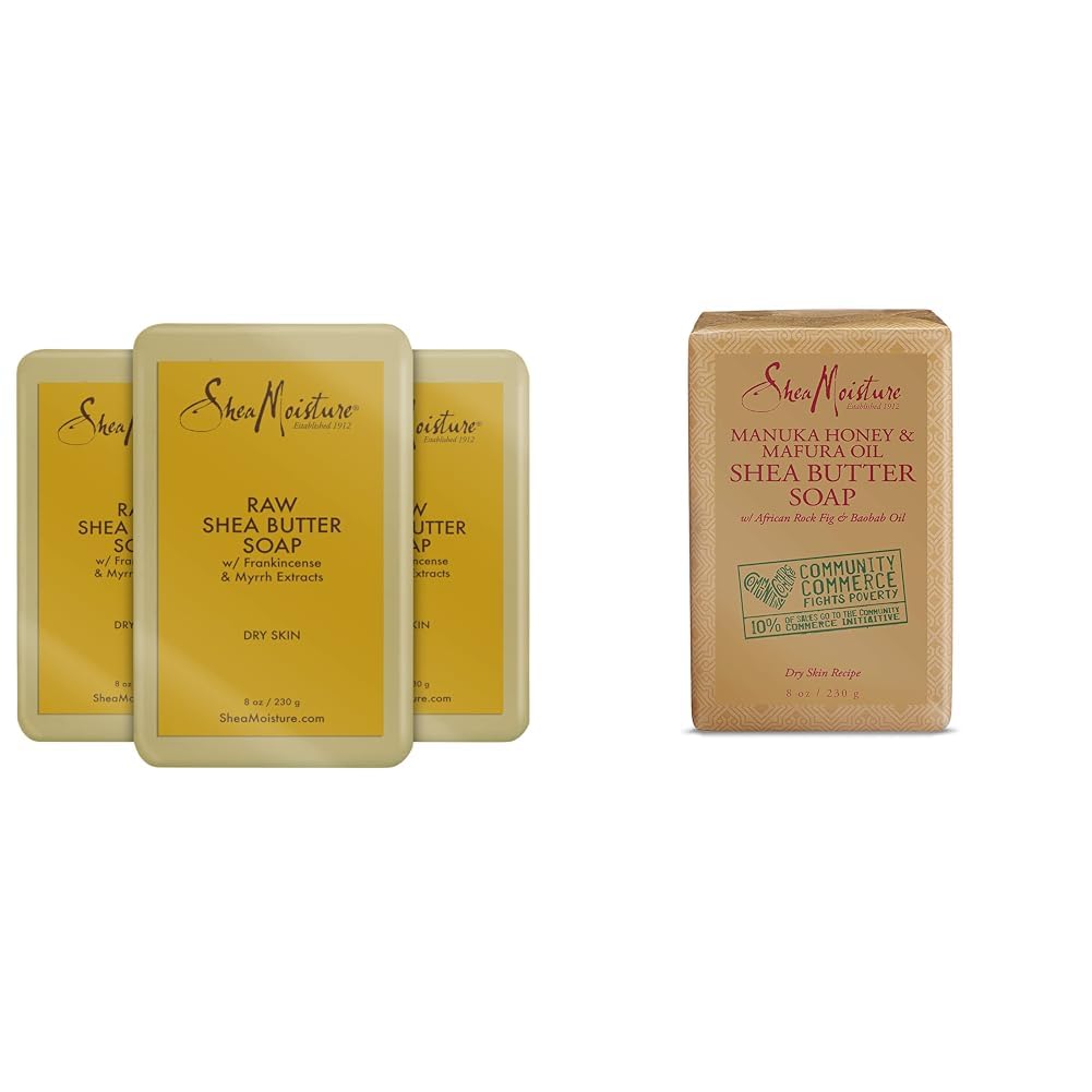 Amazon.com : SheaMoisture Raw Shea Butter and Manuka Honey Bar Soaps ...