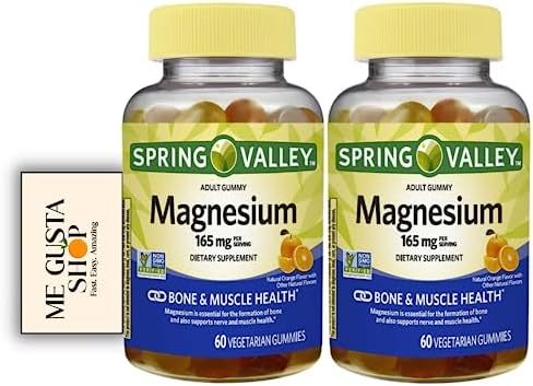 Amazon.com: Spring Valley Magnesium Gummies, Orange, 165 mg, 60 Count ...