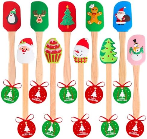 Amazon.com: Whaline 10Pcs Christmas Silicone Spatula Xmas Tree Santa ...