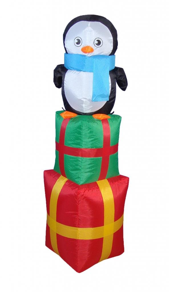 Amazon.com: 4 Foot Christmas Inflatable Penguin on Gift Box Yard ...