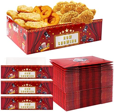 Moviejam Movie Night Snack Trays - (40pcs) 20 Cardboard Popcorn Boxes ...
