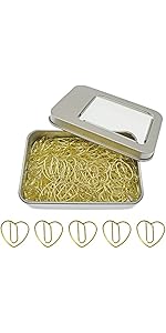 Amazon.com : 200 Pcs Heart Paper Clips Mini, Rose Gold Paperclips ...