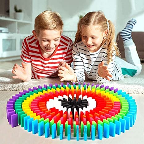 VE Super Dominos Blocks, 12 Color Bulk Wooden Dominos Blocks Set, Kids ...