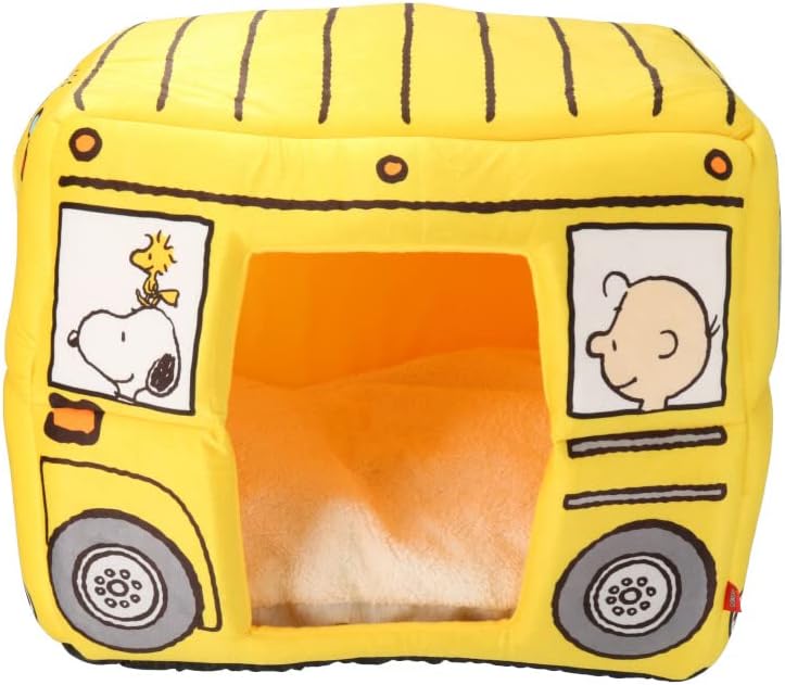 Amazon | PEANUTS スヌーピーSNS映えバス型ペットベット イエロー 犬猫用 S | PEANUTS(ピーナッツ) | ベッド・クッション 通販