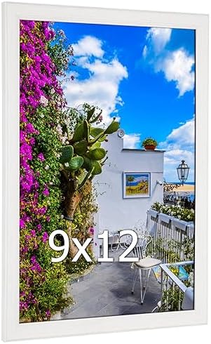 Amazon.com - 9x12 Wood Frame White, Modern Natural Woodgrain 12x9in ...