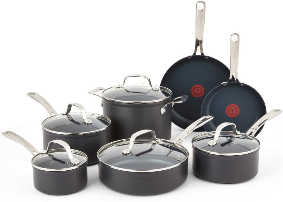 Amazon.com: T-fal Initiatives Nonstick Cookware Set 20 Piece Oven Safe ...