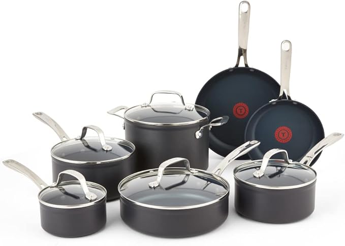 Amazon.com: T-fal Platinum Hard Anodized Nonstick Cookware Set 12 Piece ...