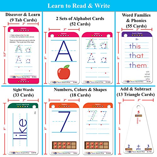 Buy THINK2MASTER Premium 186 Laminated Alphabet, Sight Words & Phonics ...