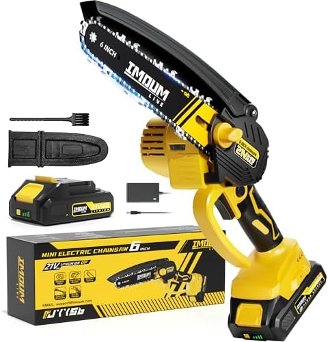 Amazon.com : 6-Inch Mini Chainsaw Cordless, 21V 2.0Ah Battery Powered ...