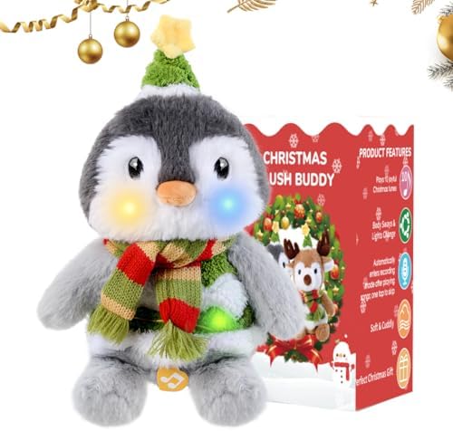 Christmas Penguin Plush Interactive Toy, Dancing Singing Repeating ...