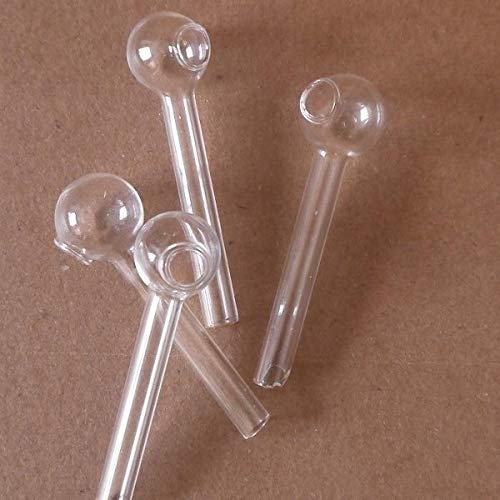 Buy PUFF SMART 6 Inch Glass Oil Burner Pipe Transparent, (White) -Pack ...