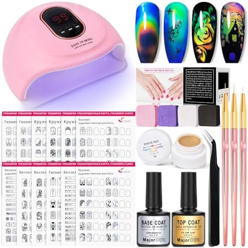 Amazon.com: Nail Practice Sheet With U V Nail Lamp,Color Change Nail ...
