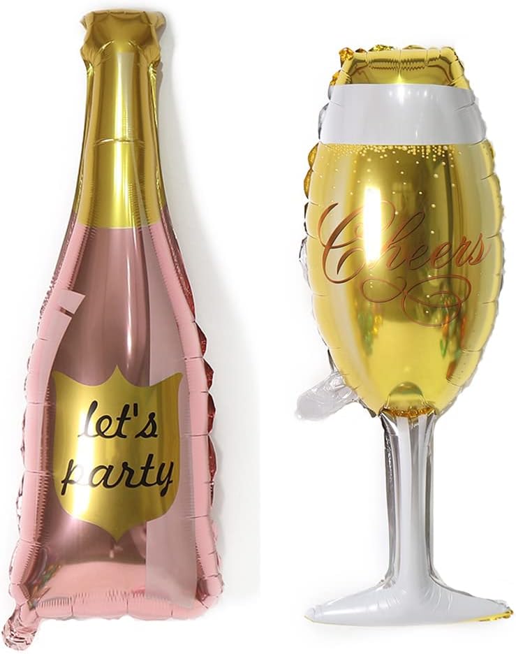 Amazon.com: BoningNEW 2 Pcs Party Wine Bottles and Goblet Balloons Wine ...