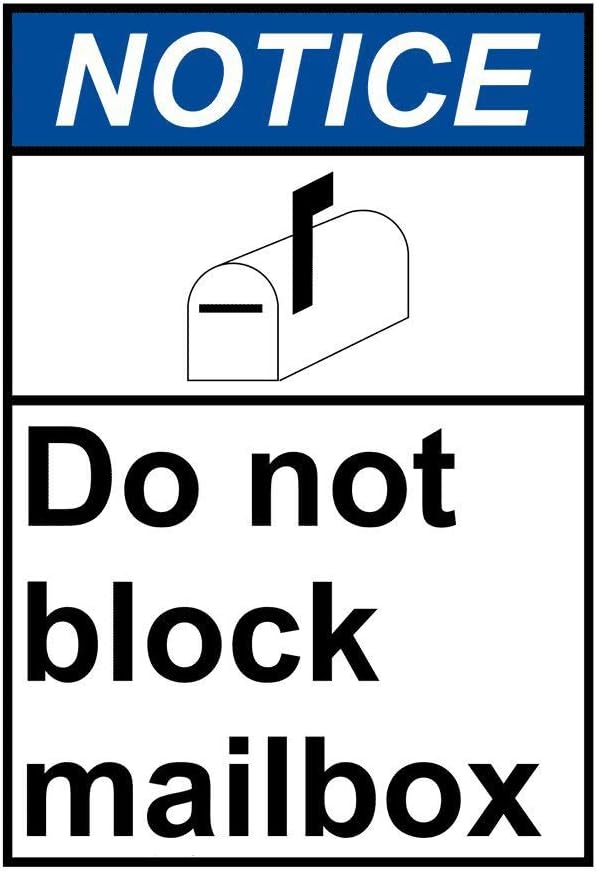 Amazon.com: LoMall Notice Do Not Block Mailbox ANSI Garage Decor Safety ...