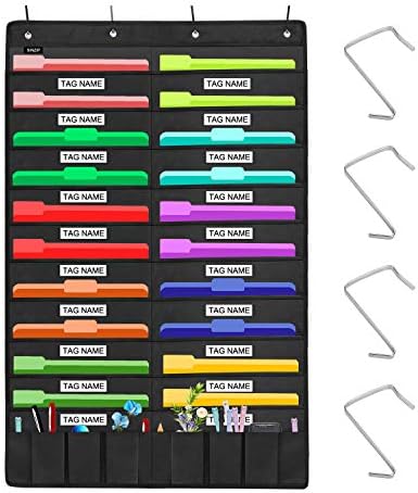 Amazon.com : Hanging File Holder Organizer Rack, 20 Pocket File Folders ...