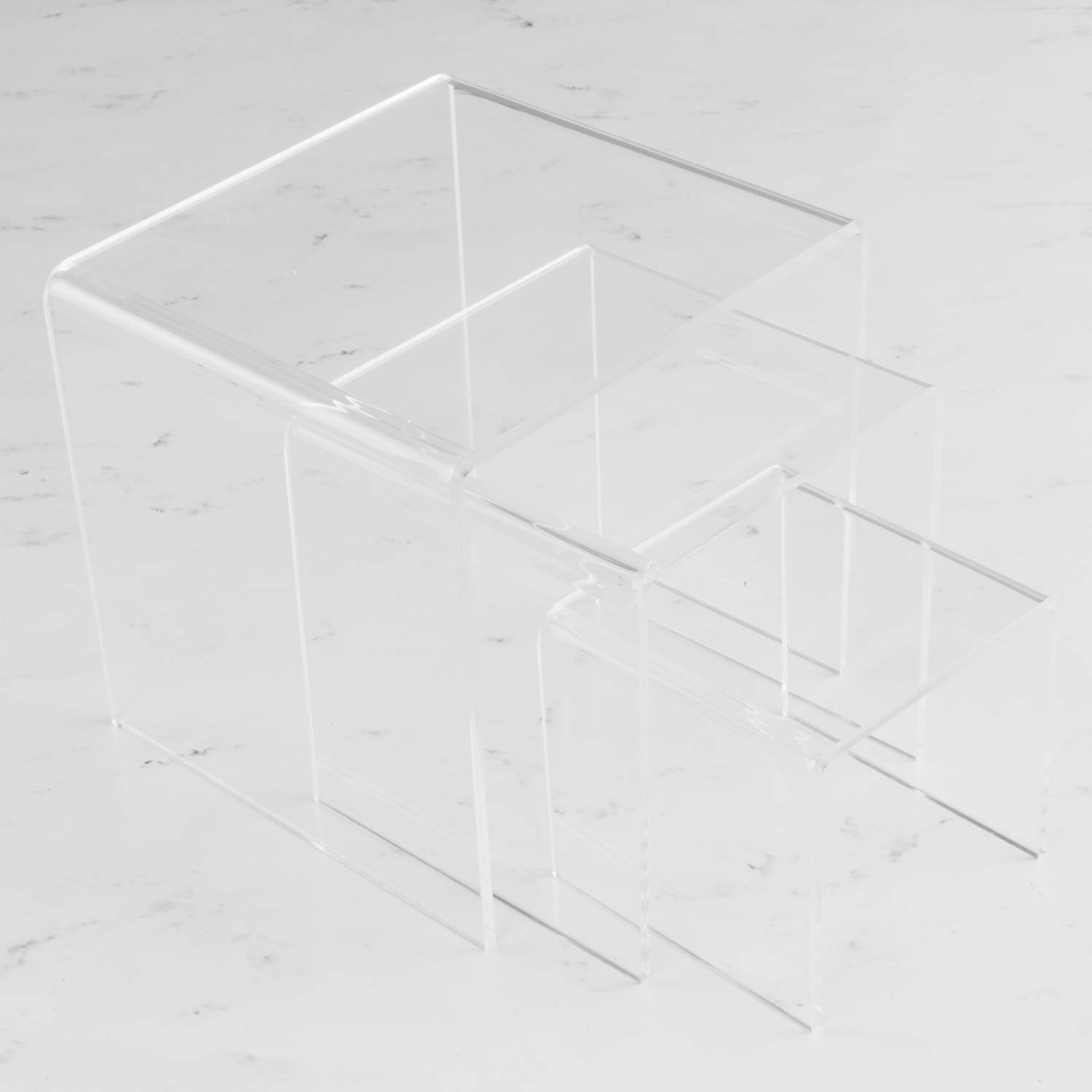 Snapklik.com : Super Z Outlet Clear Acrylic Riser Set Of Three