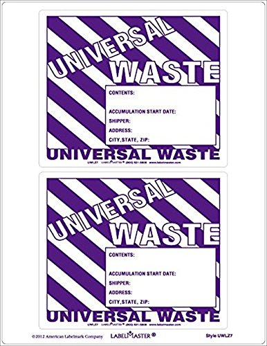 Amazon.com: Labelmaster UWLZ7 Universal Waste Label, Unruled, Laser ...