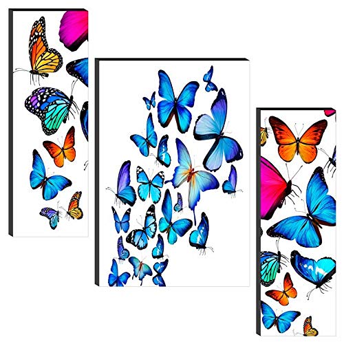 SAF Butterfly Set of 3 6MM MDF Art Print Panel Painting Digital Reprint ...