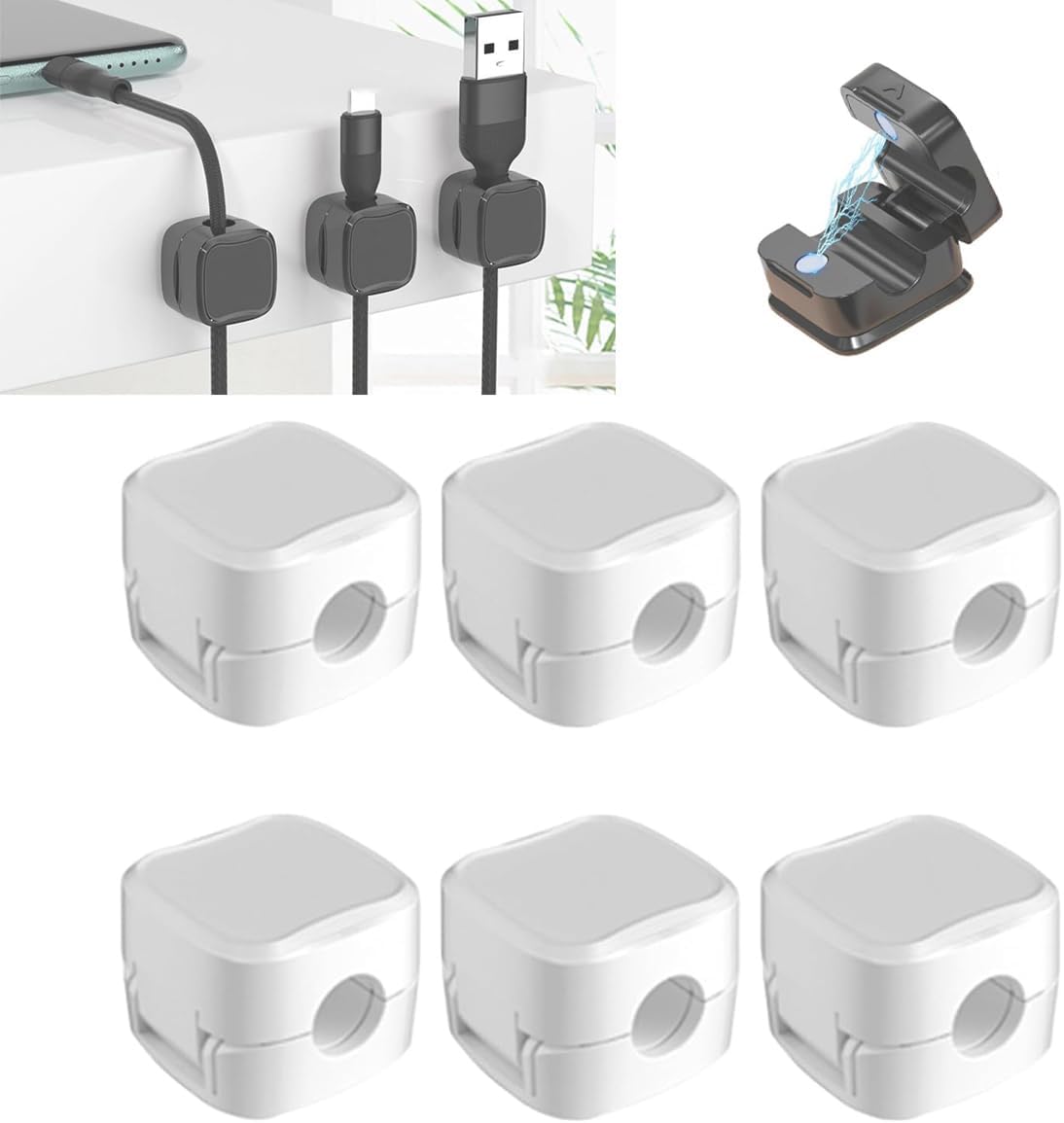 Amazon.com: VPVLVZN 6 Pack Charging Cable Magnetic Cable Organizer ...