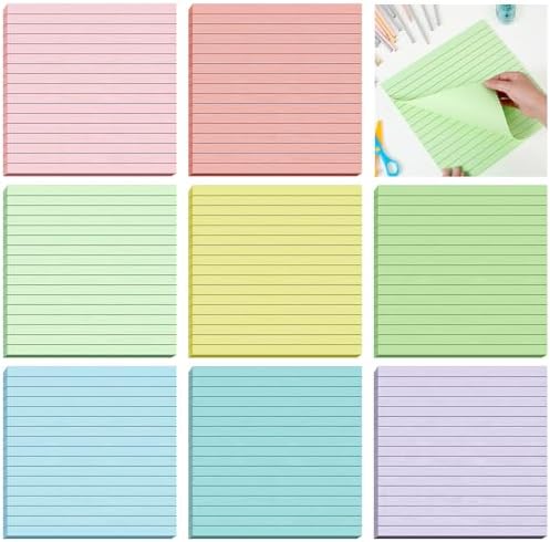 Amazon.com : Qeeenar 8 Pads Big Sticky Notes 11 x 11 Inch Lined Jumbo ...