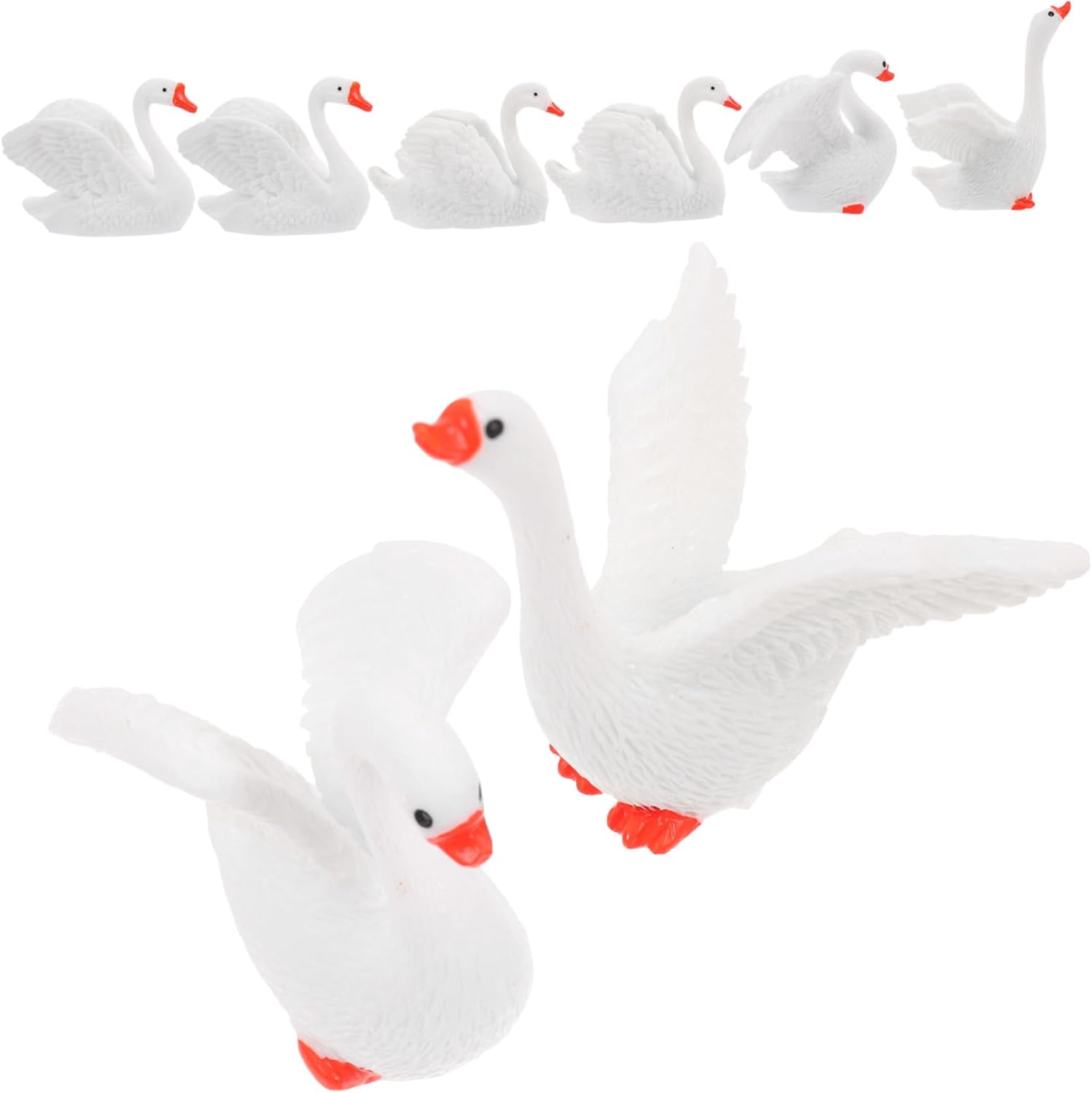 Amazon.com: Gadpiparty White Swan Mini Figurines - 8Pcs Cute Resin Swan ...