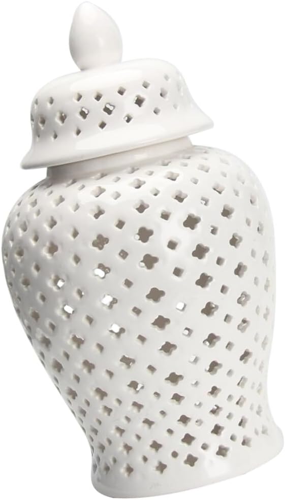 Amazon.com: VOSAREA Ginger Jar Traditional Pierced Ginger Jar with Lid ...