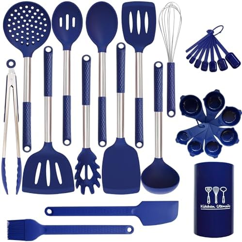 Amazon.com: Homikit 27 Pieces Silicone Cooking Utensils Set with Holder ...
