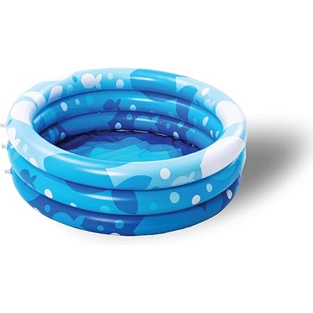Amazon.com: Sloosh Inflatable Kiddie Pool Blue with Geometric Pattern ...