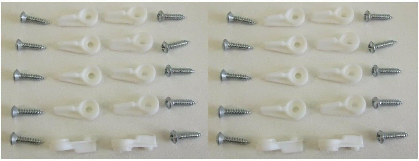 20 Window Screen Storm Clips & Screws Nylon Plastic Sash White Holder ...
