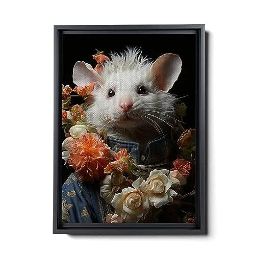 Amazon.com: Rat Wearing Flower Crown, Vintage Poster, Rat Queen Art ...
