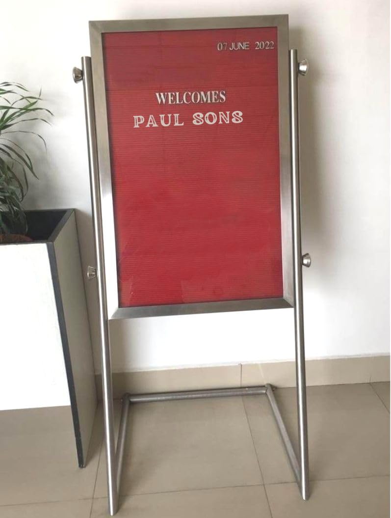 Paulsons Hospitality Stainless Steel Lobby Welcome Board/Display Stand ...