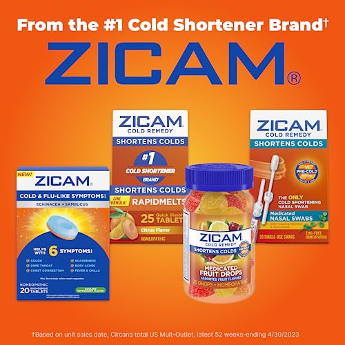 Zicam Cold & Flu-Like Symptoms with Echinacea and Sambucus, Homeopathic ...
